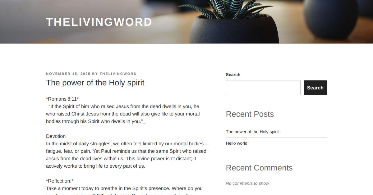 The power of the Holy spirit – thelivingword